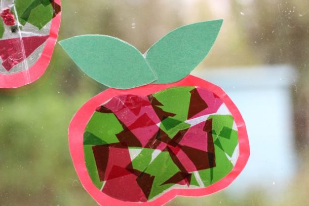 Easy Apple Suncatcher Craft - Crafts on Sea