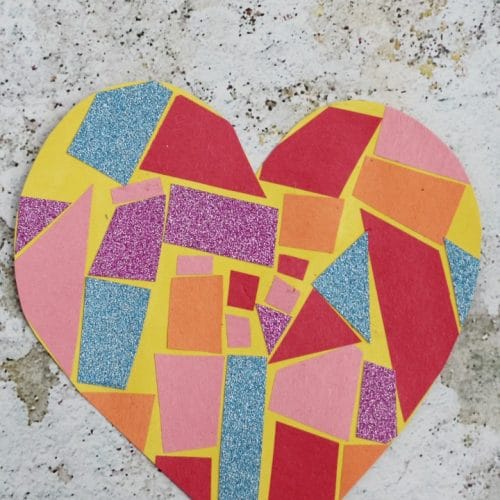 Easy Mosaic Heart Craft - Crafts on Sea