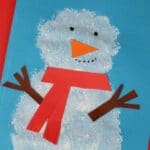 Snowman Q-Tip Painting Craft (Uses FREE Template) - Crafts on Sea