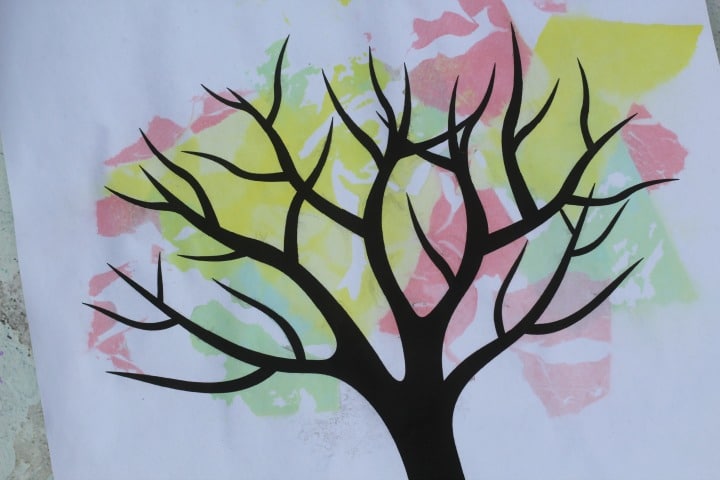 Bleeding Tissue Paper Fall Tree Craft (FREE TEMPLATE) - Crafts on Sea