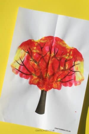 Paint Splat Fall Tree Craft - Crafts on Sea