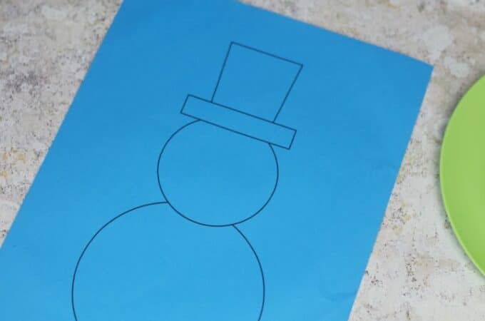 Snowman Q-Tip Painting Craft (Uses FREE Template) - Crafts on Sea