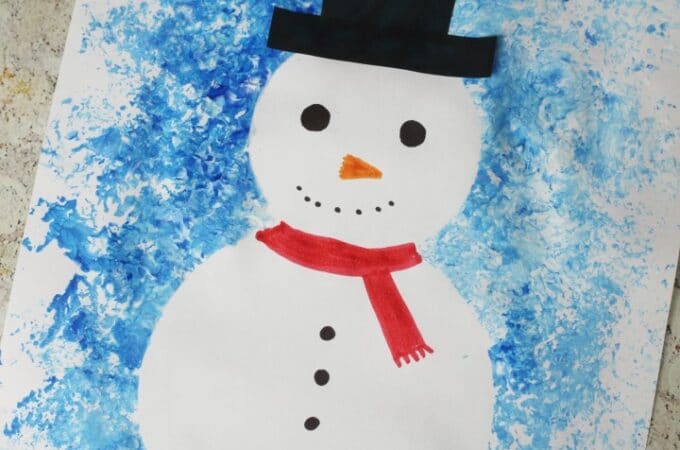 Easy Snowman Art For Kids (Resist Art Craft Using Free Template ...