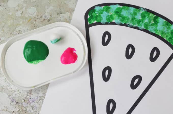 Pom Pom Painted Watermelon Craft - Crafts on Sea