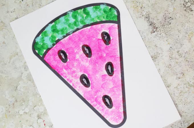 Pom Pom Painted Watermelon Craft - Crafts on Sea