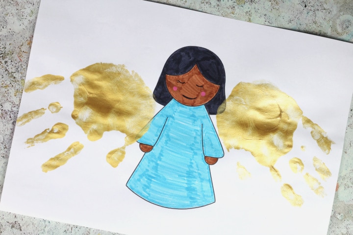 Handprint Angel Craft for Kids (FREE Template) - Crafts on Sea