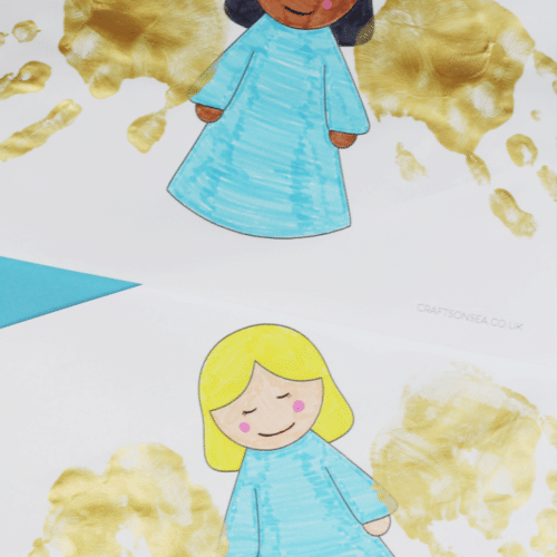 Handprint Angel Craft for Kids (FREE Template) - Crafts on Sea