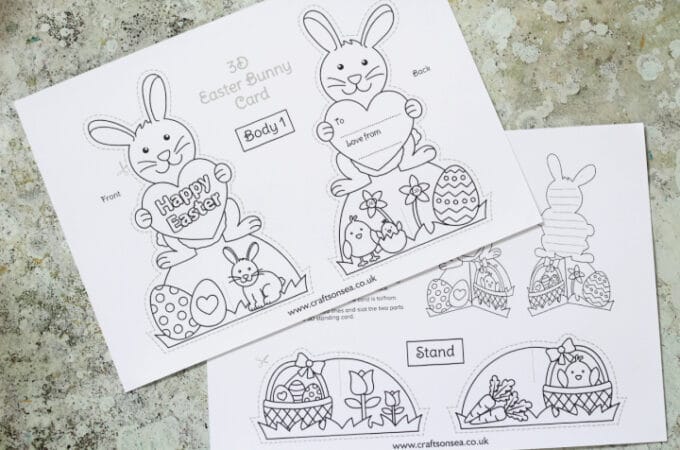 Free Easter Bunny Card Template (3D Printable for Kids) - Crafts on Sea