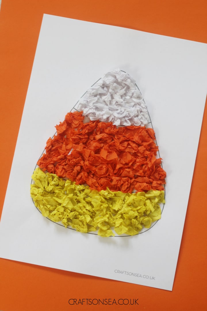 Tissue Paper Candy Corn Craft Crafts On Sea Tissue Paper Candy Corn Craft Crafts On Sea