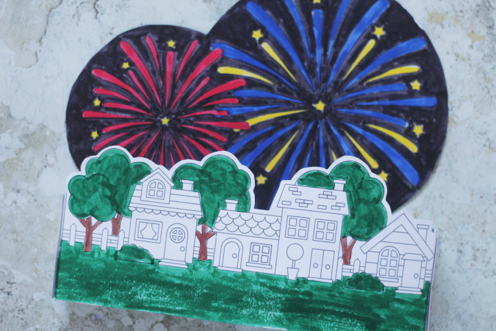 3D Paper Fireworks Craft: FREE Printable PDF - Crafts on Sea