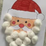 Cotton Ball Santa Craft (Uses FREE Template) - Crafts on Sea
