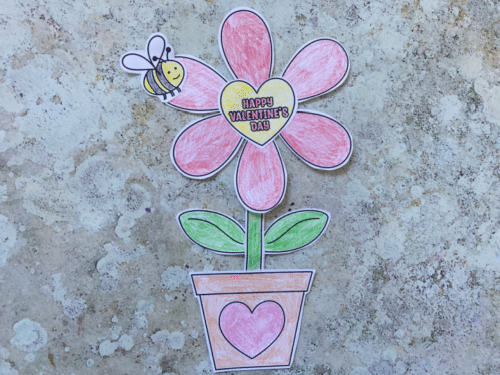 Cut and Paste Valentines Flower Craft (FREE PDF) - Crafts on Sea