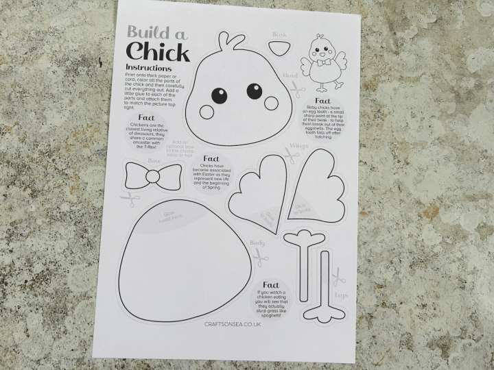 Build A Chick Craft (FREE Printable Cut and Paste Template) - Crafts on Sea