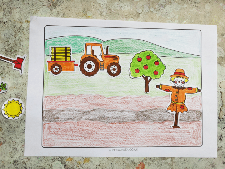 Harvest Craft Printable (FREE Cut and Paste Activity) - Crafts on Sea