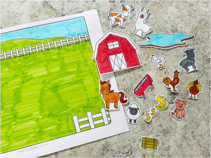 Farm Animals Cut and Paste Craft (Free Printable PDF) - Crafts on Sea