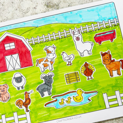 Farm Animals Cut and Paste Craft (Free Printable PDF) - Crafts on Sea