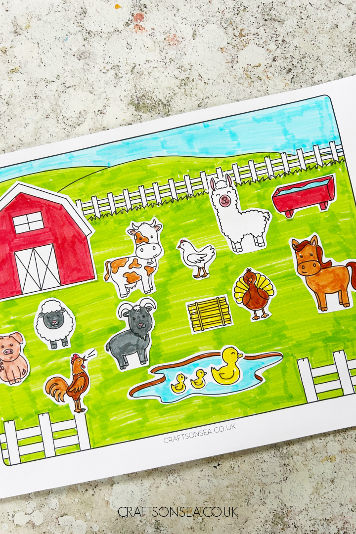 Farm Animals Cut and Paste Craft (Free Printable PDF) - Crafts on Sea