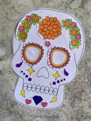 Sugar Skull Printable Template (FREE Cut and Paste Craft For Kids ...