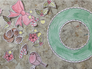 Paper Christmas Wreath Craft (FREE Printable) - Crafts on Sea