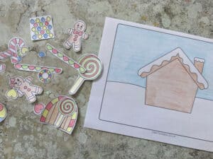Cut and Paste Gingerbread House Craft (FREE Printable) - Crafts on Sea