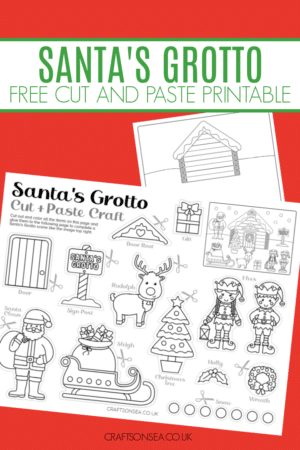 Cut and Paste Santa's Grotto Craft (FREE Printable PDF) - Crafts on Sea