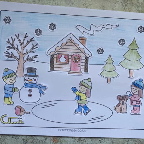 Winter Cut and Paste Scene: FREE Printable - Crafts on Sea