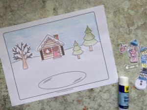Winter Cut and Paste Scene: FREE Printable - Crafts on Sea