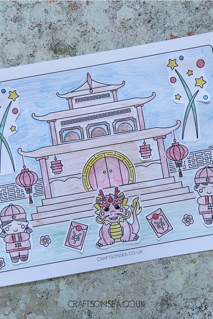 Chinese New Year Cut and Paste Craft (FREE Printable) - Crafts on Sea