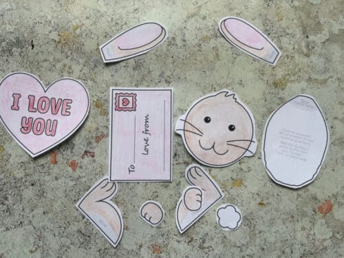 Cut and Paste Bunny Valentine Craft: Free Printable - Crafts on Sea