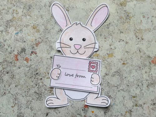 Cut and Paste Bunny Valentine Craft (FREE Printable) - Crafts on Sea