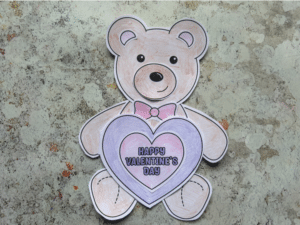 Valentines Teddy Craft (FREE Card and Craft Printable) - Crafts on Sea
