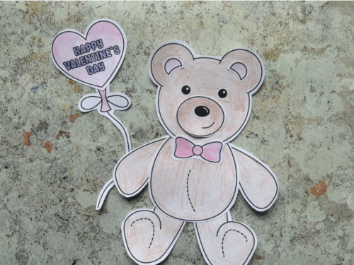 Valentines Teddy Craft (FREE Card and Craft Printable) - Crafts on Sea