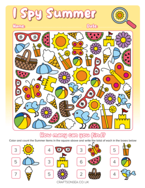Summer I Spy (FREE Printable) - Crafts on Sea