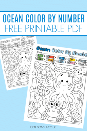Ocean Color By Number: FREE Printable - Crafts on Sea