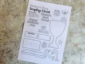 Free Printable Mother’s Day Trophy Craft (Best Mom Award PDF) - Crafts ...