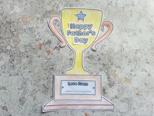 Father’s Day Trophy Printable (FREE Cut and Paste Craft) - Crafts on Sea