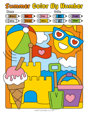 Summer Color By Number: FREE Printable - Crafts on Sea