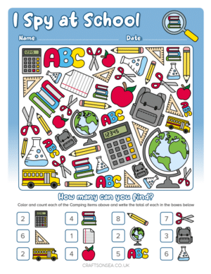 Back To School I Spy (FREE Printable Activity) - Crafts on Sea