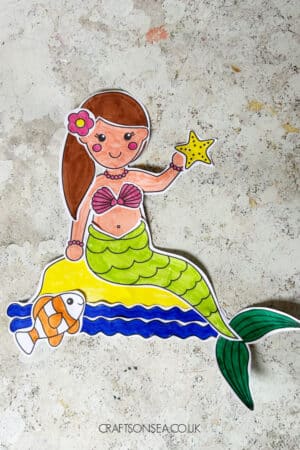 Build A Mermaid Craft (FREE Cut and Paste Printable) - Crafts on Sea