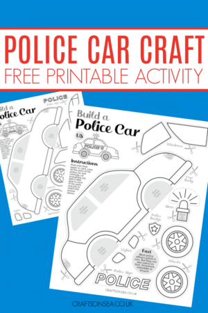 Police Car Craft (FREE Cut and Paste Printable) - Crafts on Sea