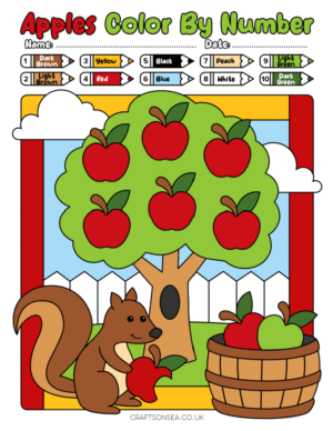 Apple Color By Number (FREE Printable Worksheets) - Crafts on Sea