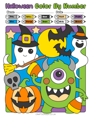 Halloween Color By Number Printables (FREE PDF) - Crafts on Sea