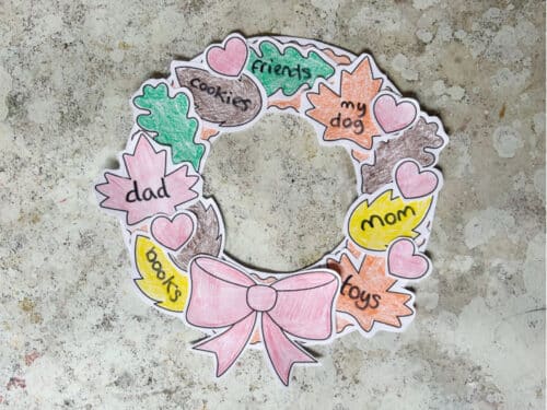 Thankful Wreath Craft (FREE Printable Thanksgiving Activity) - Crafts ...