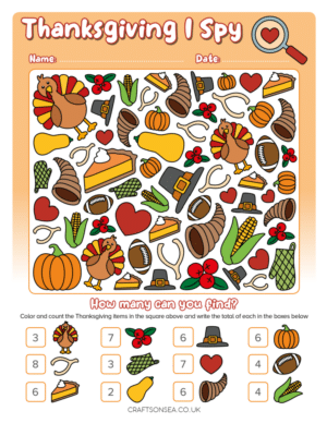 Thanksgiving I Spy (FREE Printable Worksheets) - Crafts on Sea
