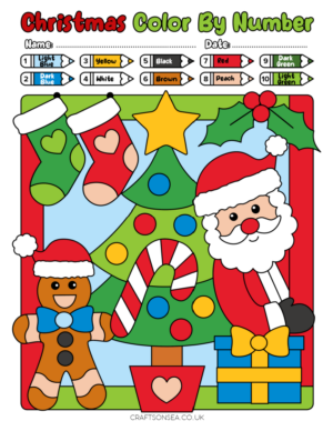 Christmas Color By Number Printables (Free PDF) - Crafts on Sea