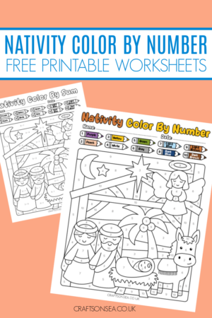 Nativity Color By Number Printables (Free PDF) - Crafts on Sea