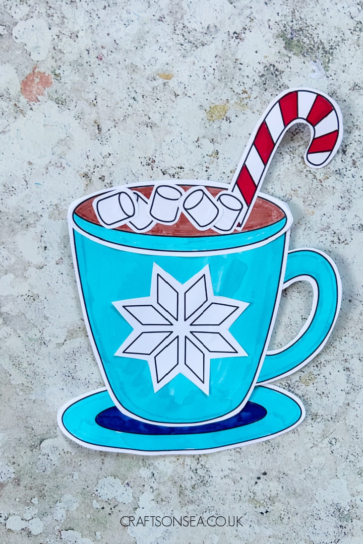Printable Cut and Paste Hot Chocolate Craft (FREE PDF) - Crafts on Sea