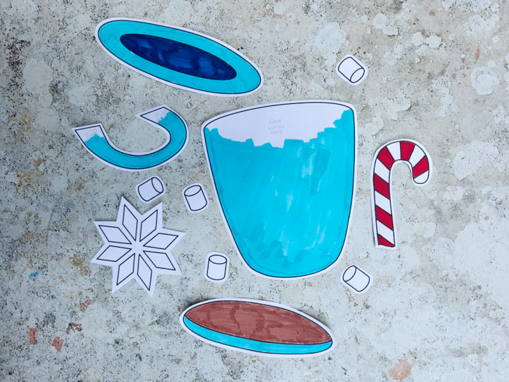 Printable Cut and Paste Hot Chocolate Craft (FREE PDF) - Crafts on Sea