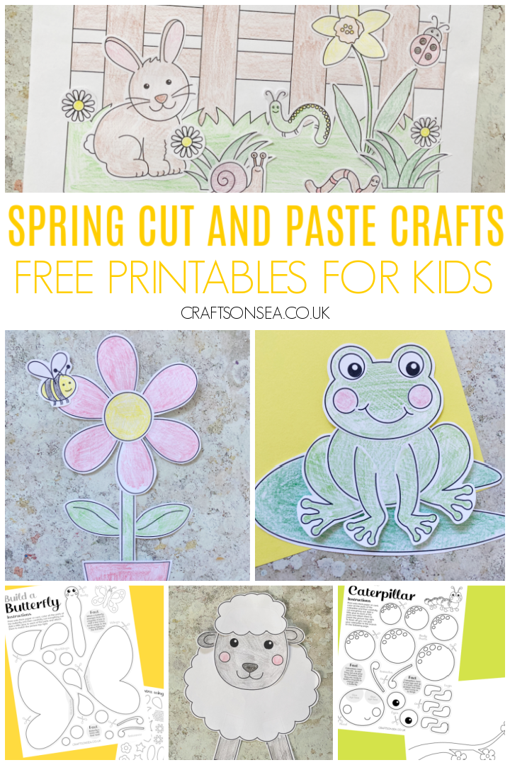 Spring Cut and Paste Crafts For Kids (FREE Printables) - Crafts on Sea