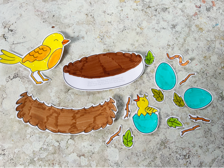 Printable Cut and Paste Birds Nest Craft (FREE PDF) - Crafts on Sea